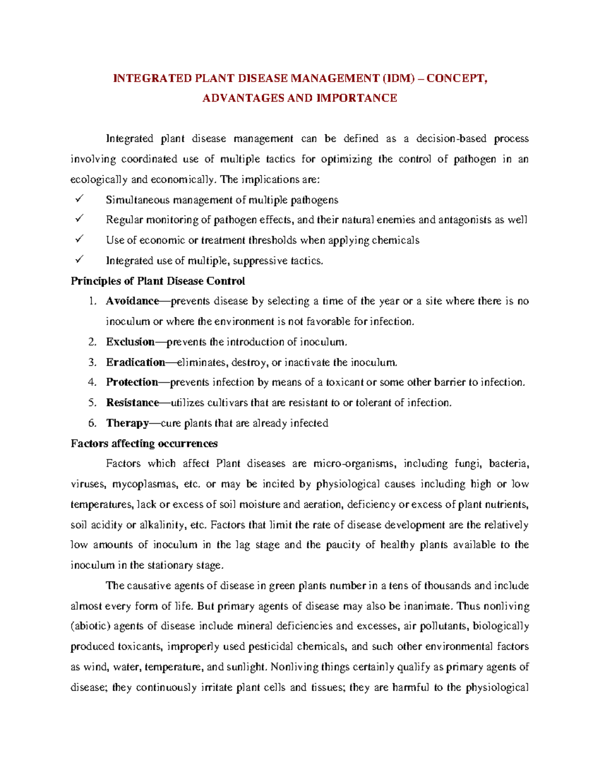 IDM - idm - INTEGRATED PLANT DISEASE MANAGEMENT (IDM) – CONCEPT ...