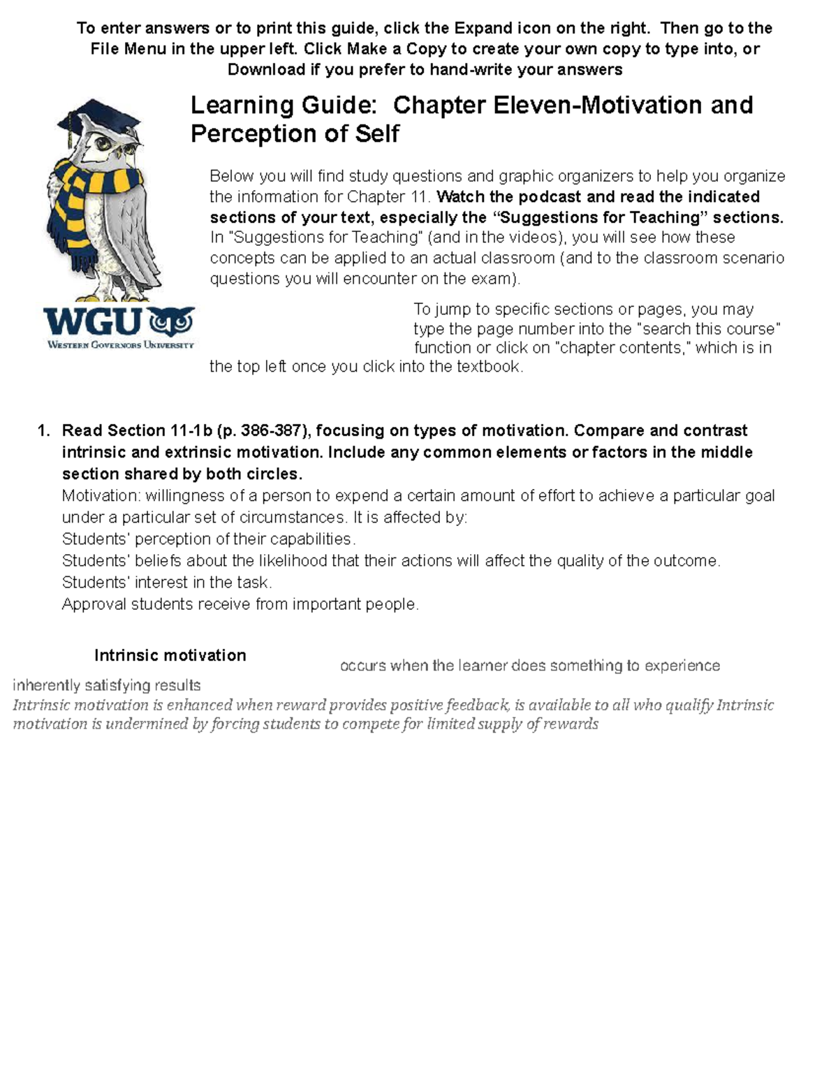Done Chapter 11 Learning Guide - To enter answers or to print this ...