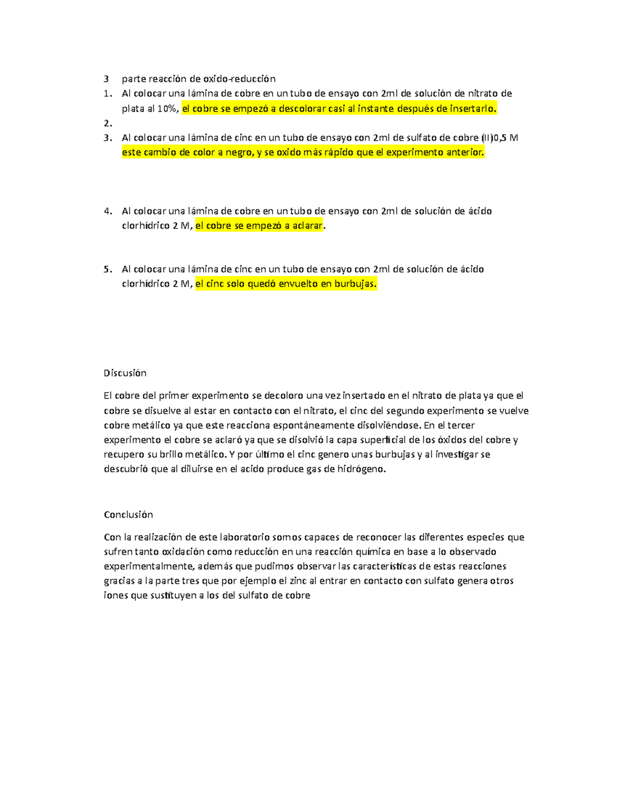 3 Parte Reacción De Oxido 3 Parte Reacción De Oxido Reducción Al