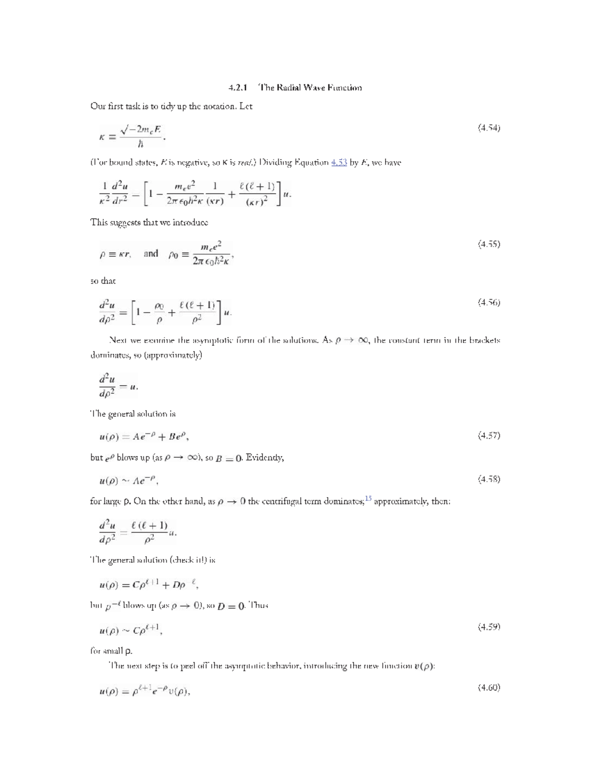 The Radial Wave Function - 4.2 The Radial Wave Function Our first task ...