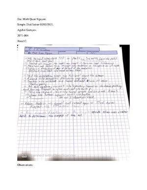 Simple Distillation Lab Report - Simple Distillation Hannah Catherine ...