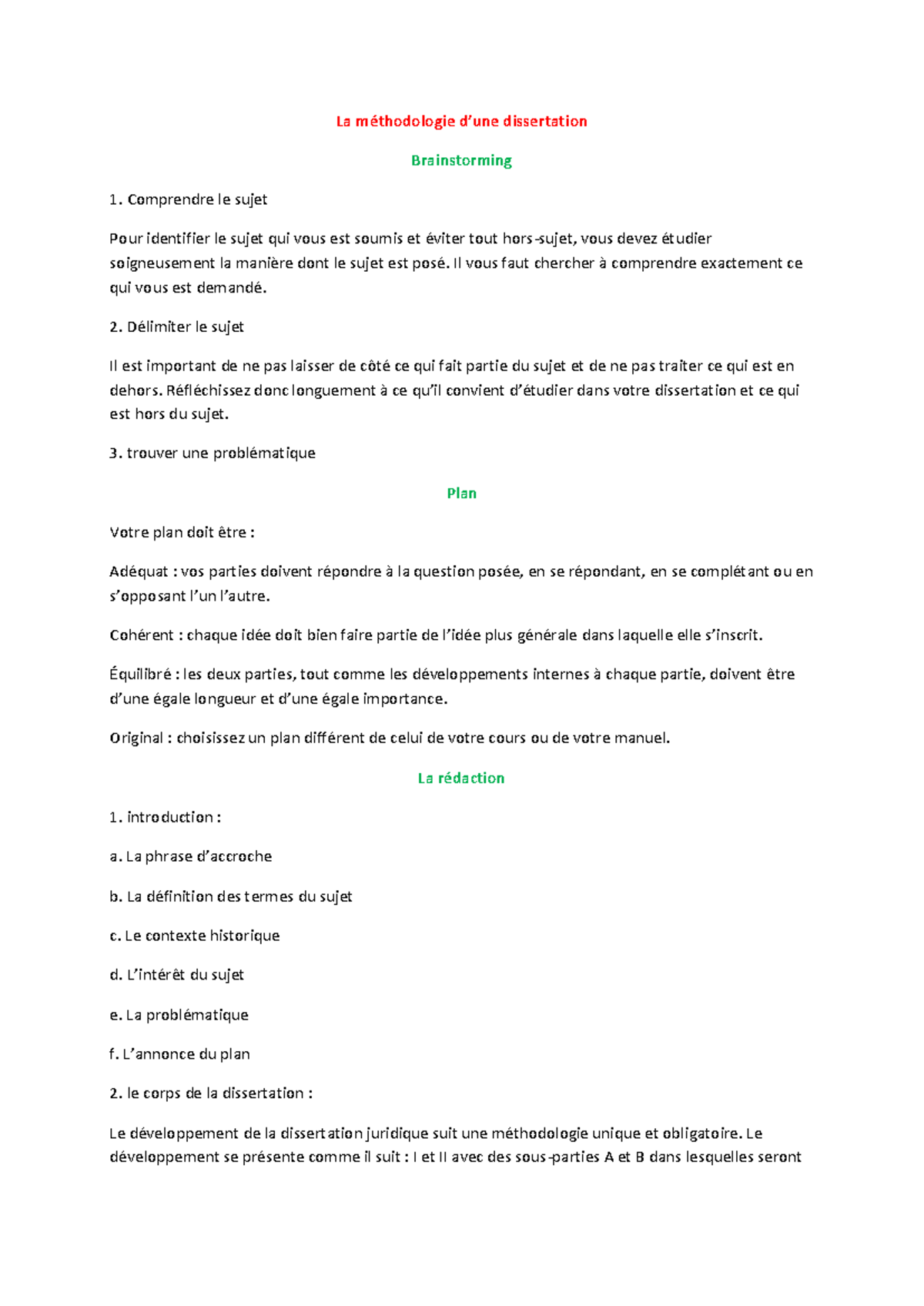 La méthodologie de dissertation - La méthodologie d’une dissertation ...