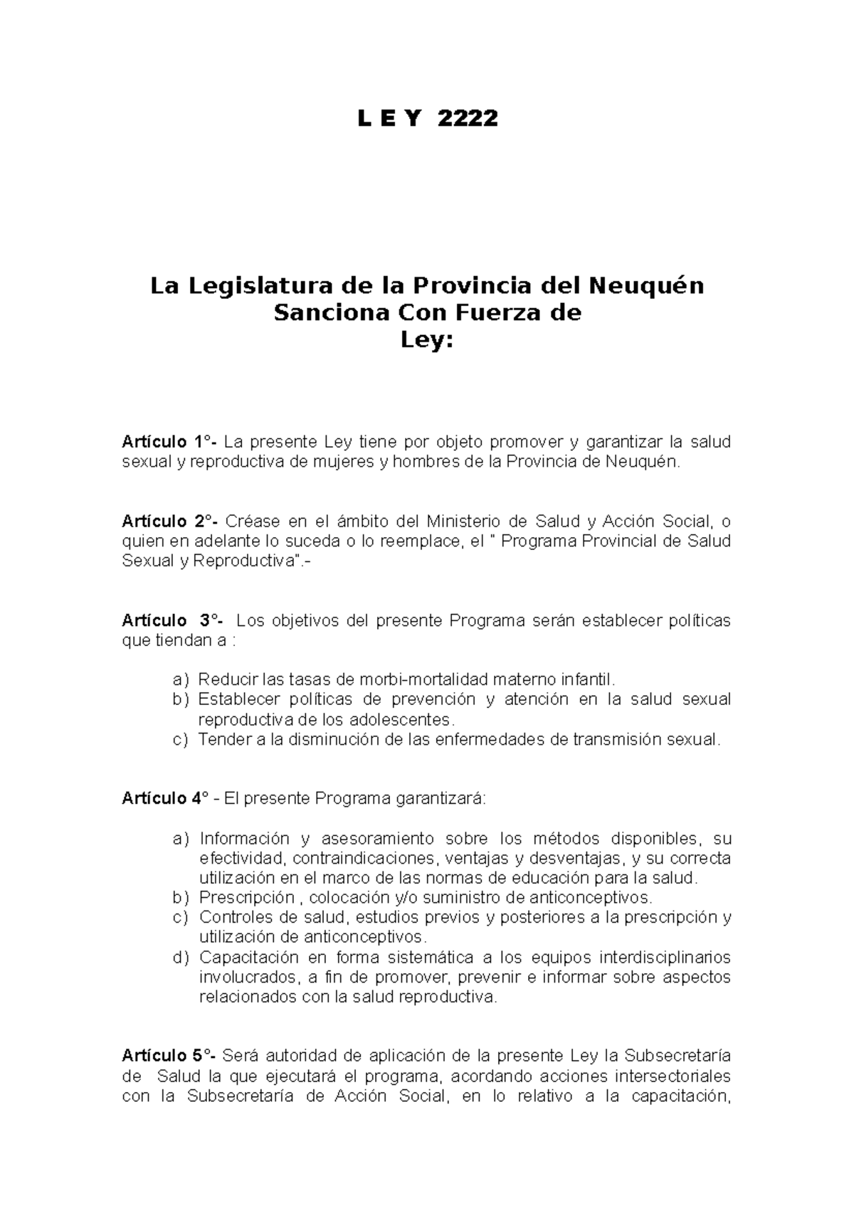 Ley 2222 lñkasdjf añlsdkfj añlsdkfja sdñlfkjads - L E Y 2222 La ...