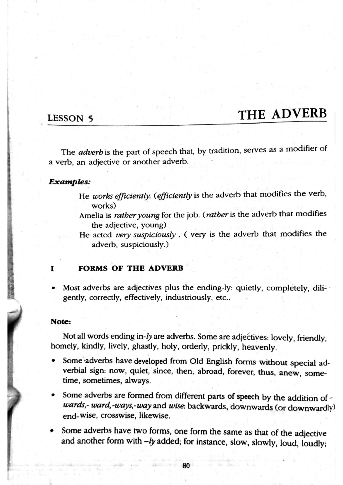 Adverb - Study material - LESSON 5 THE ADVERB The adverb is the part of ...