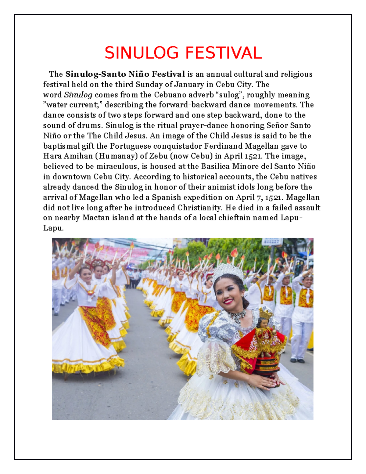 Festival Fortfolio - SINULOG FESTIVAL The Sinulog-Santo Niño Festival ...
