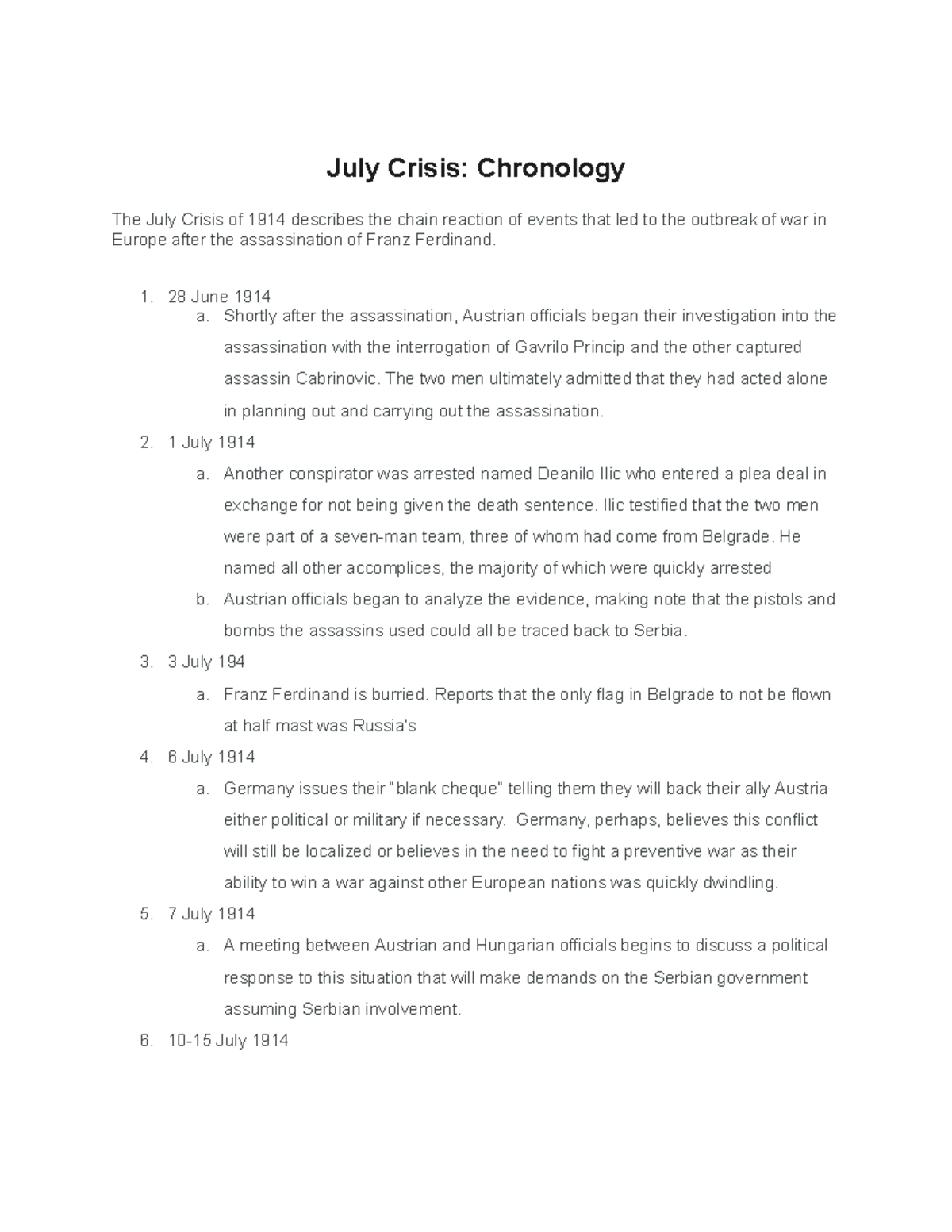 3.+July+Crisis +Chronology.docx - July Crisis: Chronology The July ...