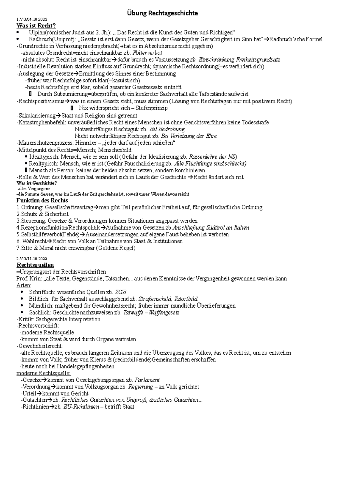 UE Rechtsgeschichte - ####### 1.VO/04. Was ist Recht? Ulpian(römischer ...