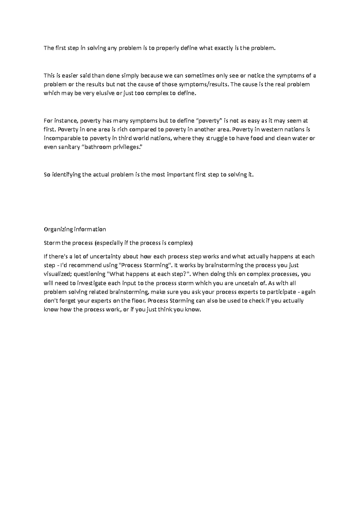 Important steps solving problem - The first step in solving any problem is to properly define ...