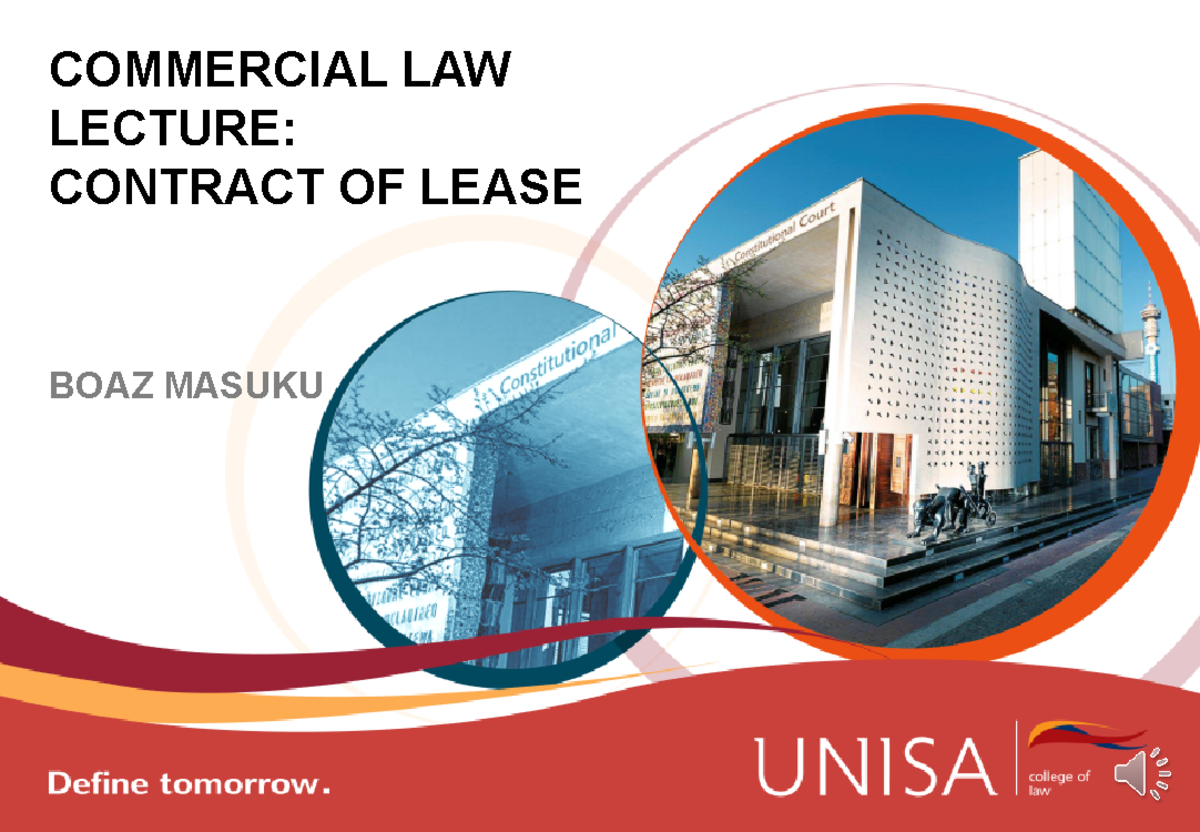 Contract OF Lease - COMMERCIAL LAW LECTURE: CONTRACT OF LEASE BOAZ ...