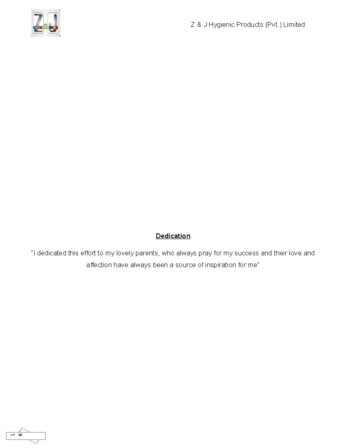 Internship report Butt 1 - Dedication “I dedicated this effort to my ...