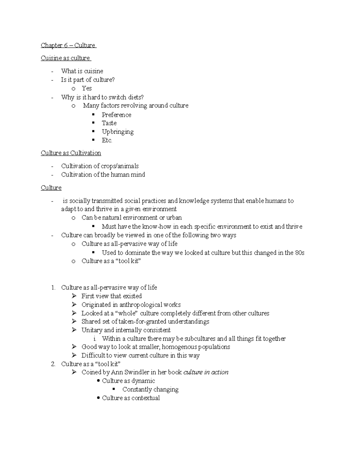 Chapter 6 - Chapter 6 – Culture Cuisine as culture What is cuisine Is ...