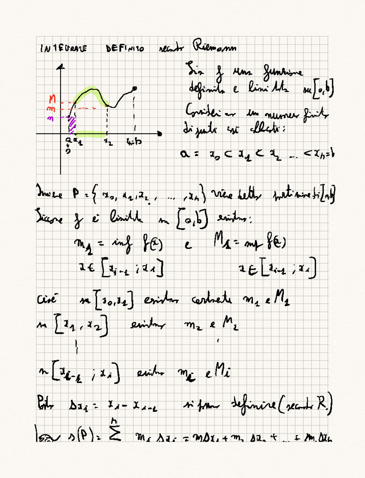 Analisi 1 Integrale Riemann - Interrare DEFINITO recenti Riemann a Iia ...