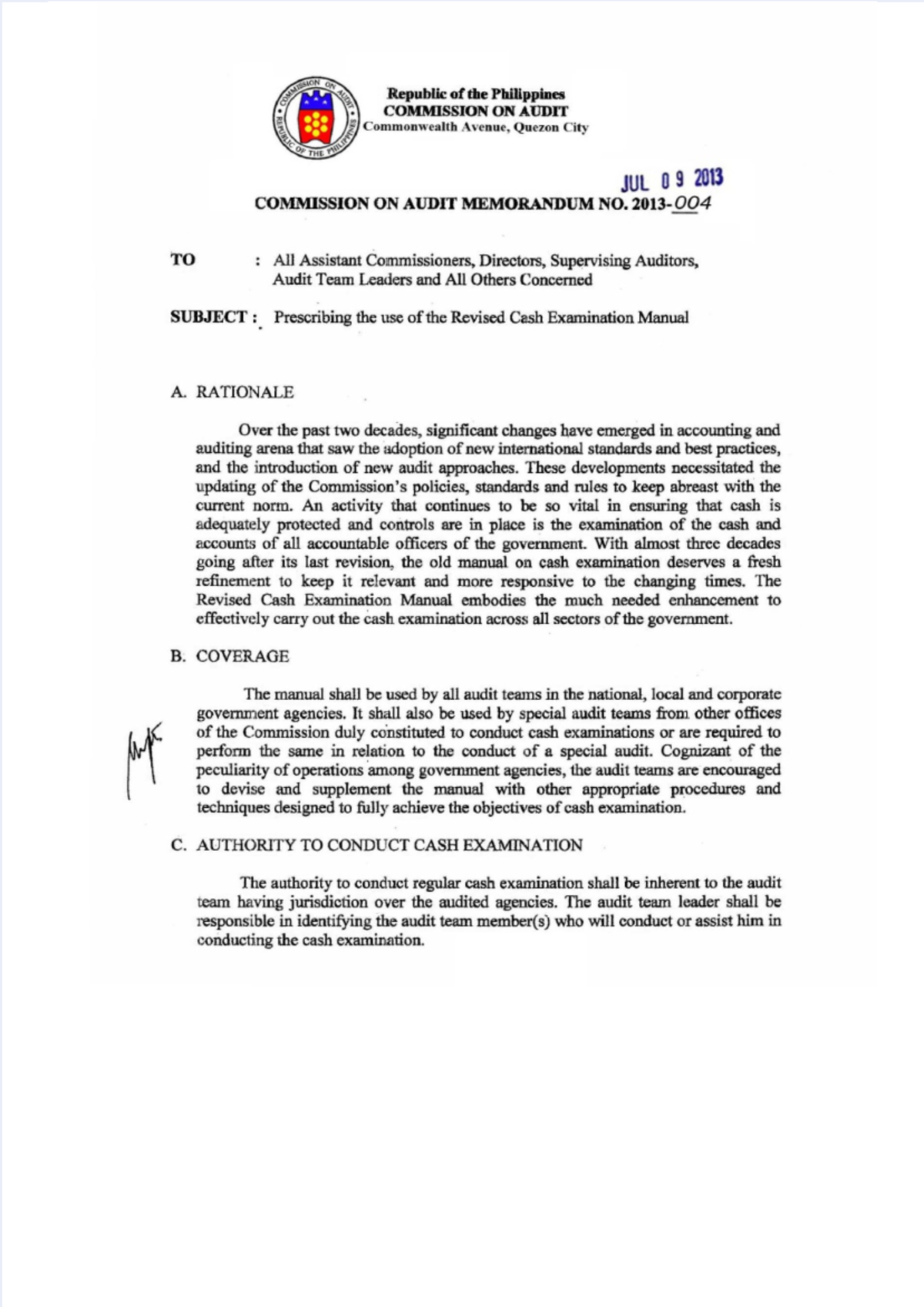 Revised Cash Exam Manual 2013-004pdf - UL 9 2 13 COMMISSIONO ...