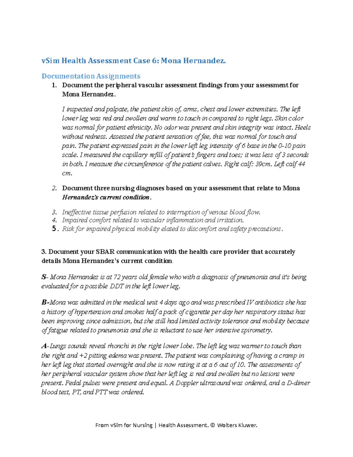 V Sim M Hernandez NUR3846 - vSim Health Assessment Case 6: Mona ...