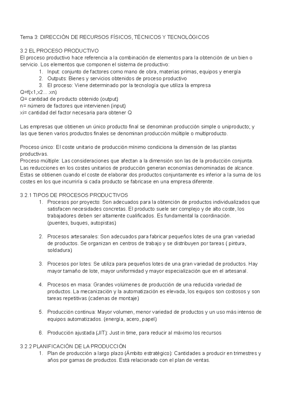 Tema 3 FADE - tema 3 resumen - Tema 3: DIRECCIÓN DE RECURSOS FÍSICOS, TÉCNICOS Y TECNOLÓGICOS 3 ...