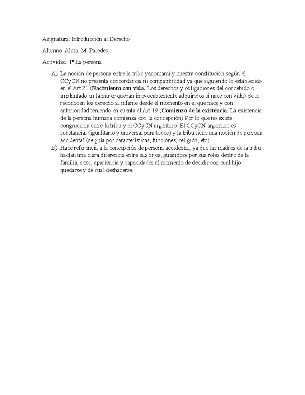 Int. al derecho actv 1. la persona - Asignatura: Introducción al ...