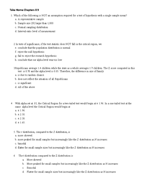 MPS 536 (SPSS) Ch 5 EXercise Take Home - Exercise 3 at Home Week 4 MPS 536 (SPSS) A common real ...