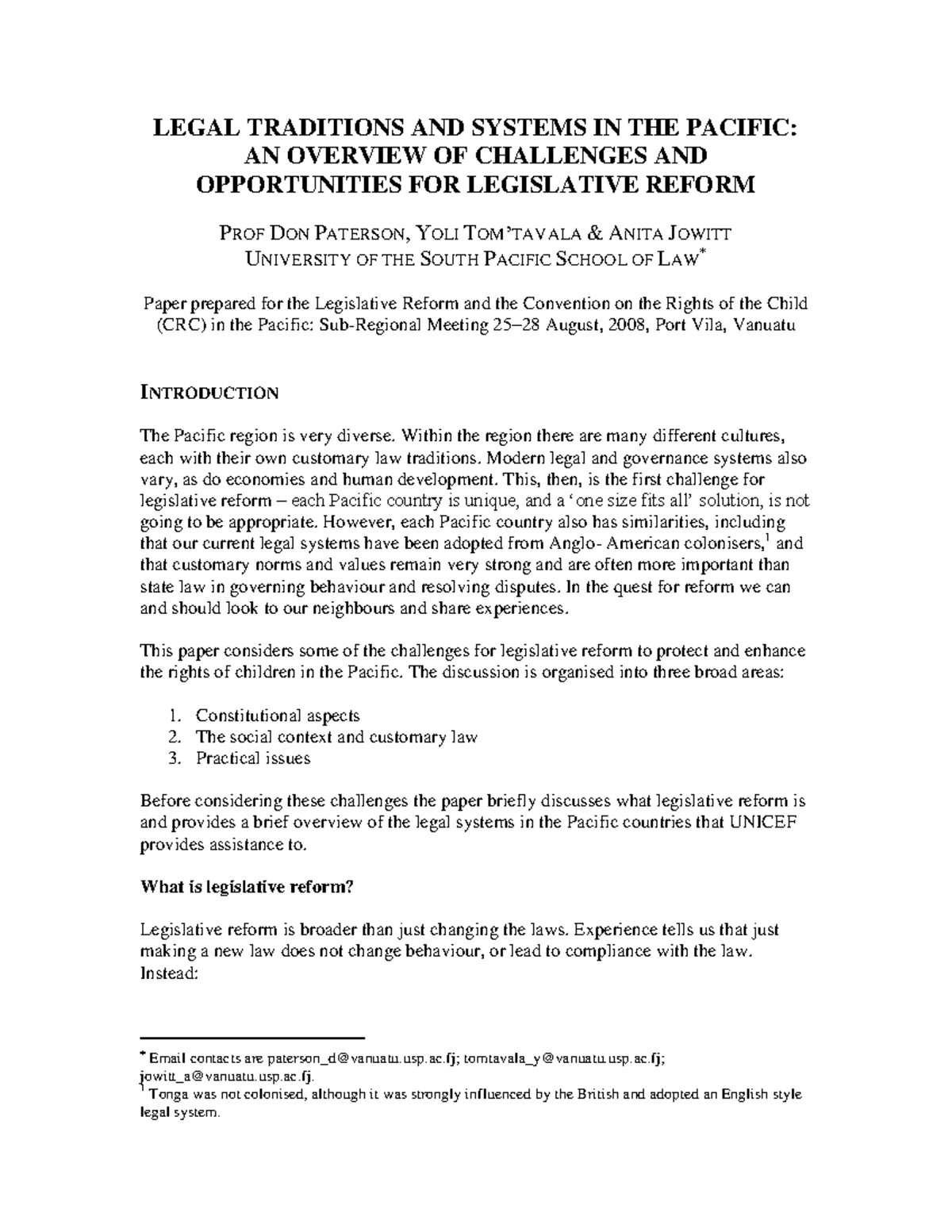 Legal Traditions and Systems in the Pacific - LEGAL TRADITIONS AND ...