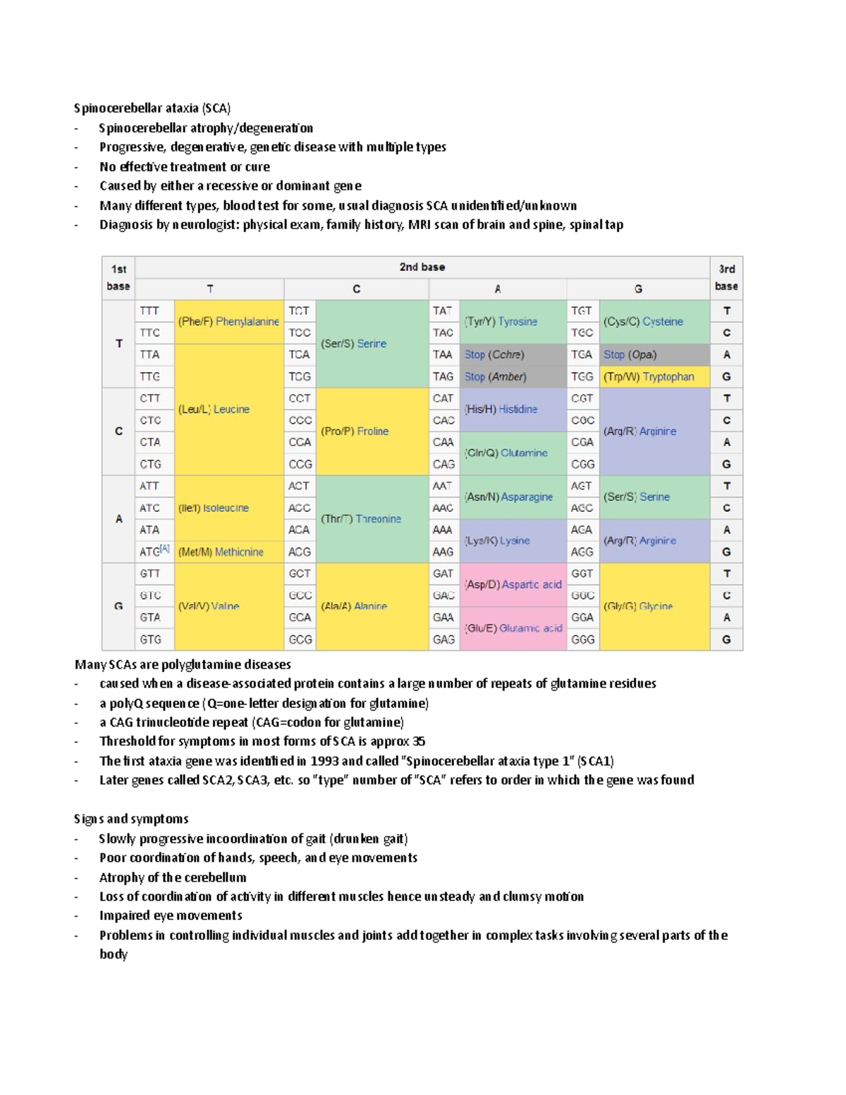 Visual-Motor Processing - Spinocerebellar ataxia (SCA) Spinocerebellar ...