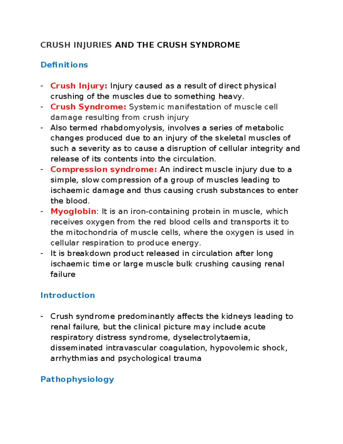 Crush Injuries AND THE Crush Syndrome - CRUSH INJURIES AND THE CRUSH ...