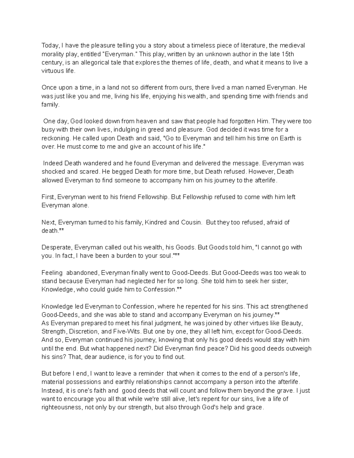 Synopsis - Summary Secondary Education major in English - Today, I have ...