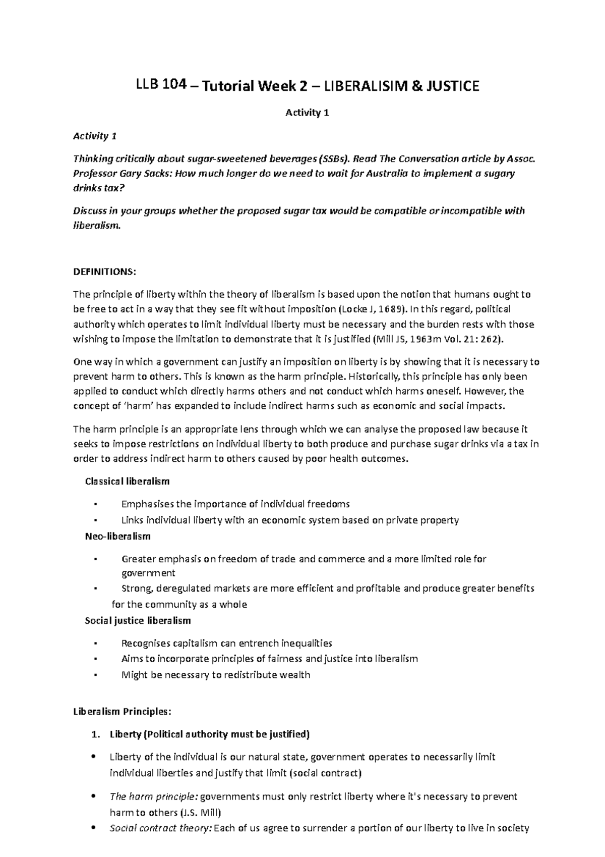 Tutorial - Week 2 answers - LLB104 - QUT - Studocu