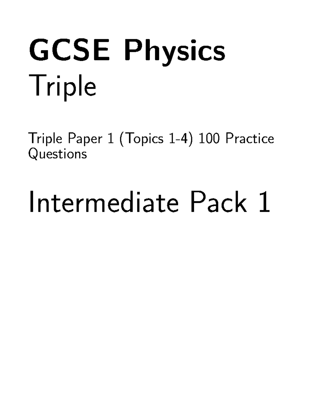 CHEMISTRY CALCULATIONS - GCSE Physics Triple Triple Paper 1 (Topics 1-4 ...