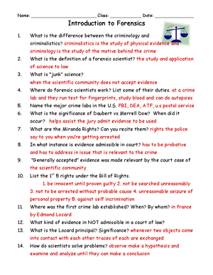 unit 1 critical thinking - Why are forensic scientists an important ...