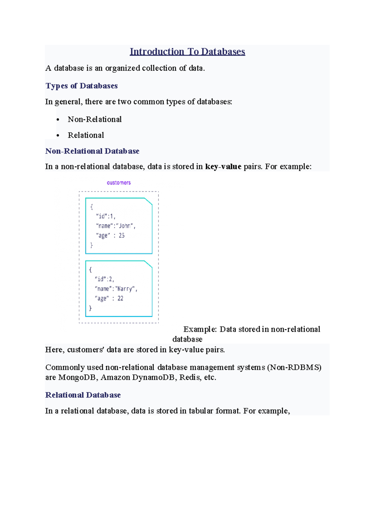 Sql1 - basic and full length information on structured language of rdbms - Introduction To ...