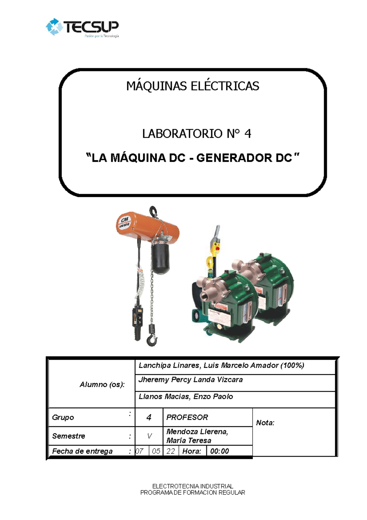 Laboratorio n° 4 - Alumno (os): Lanchipa Linares, Luis Marcelo Amador ...