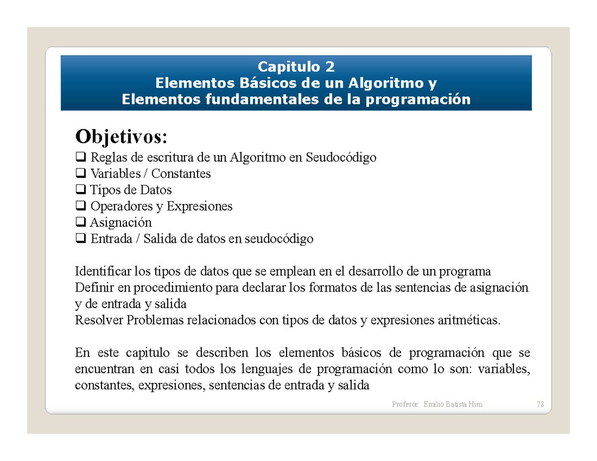 Capitulo 02 78-112 - herrera - Capitulo 2 Elementos Básicos de un Algoritmo y Elementos - Studocu