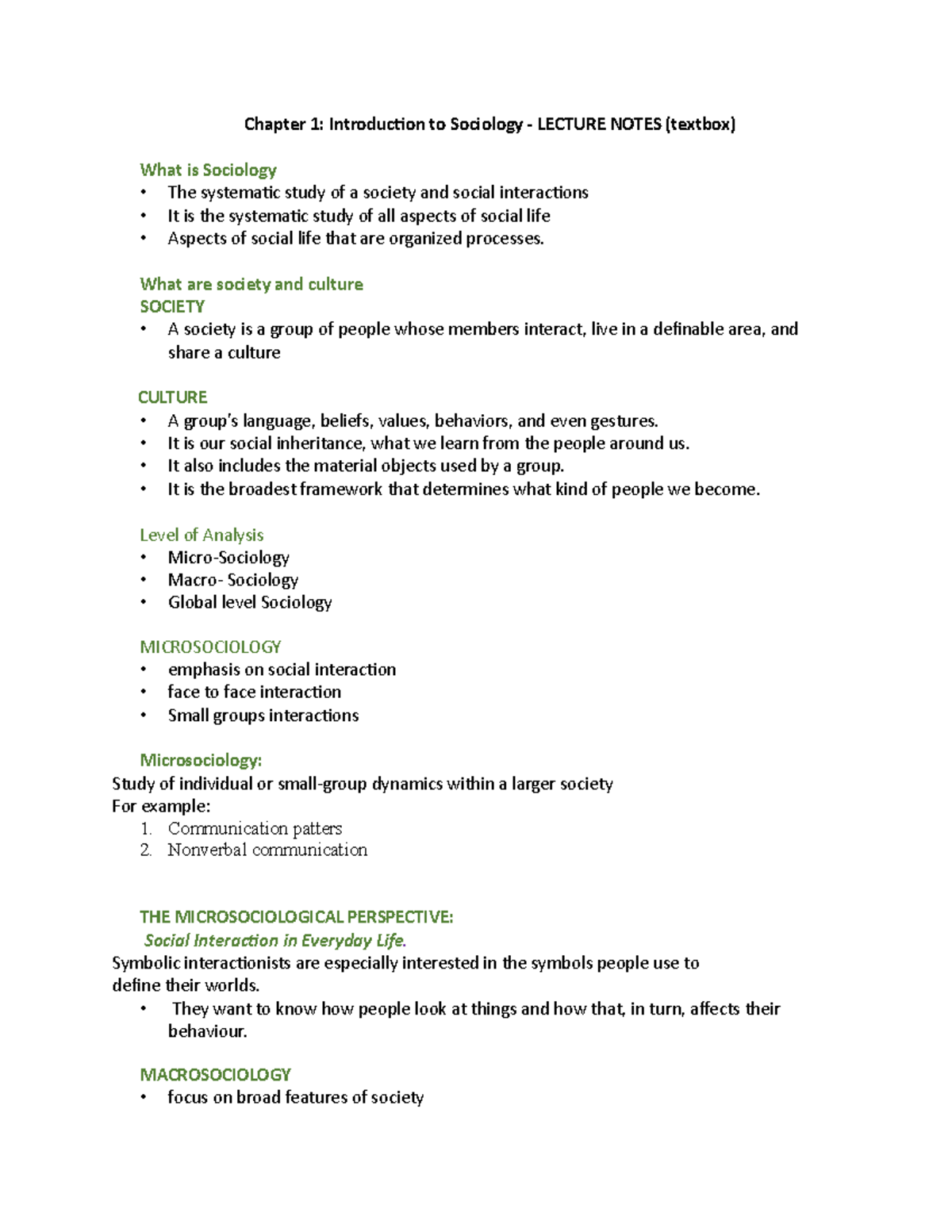Sociology WK 1&2- Module 1-Introduction to Sociology - Chapter 1 ...