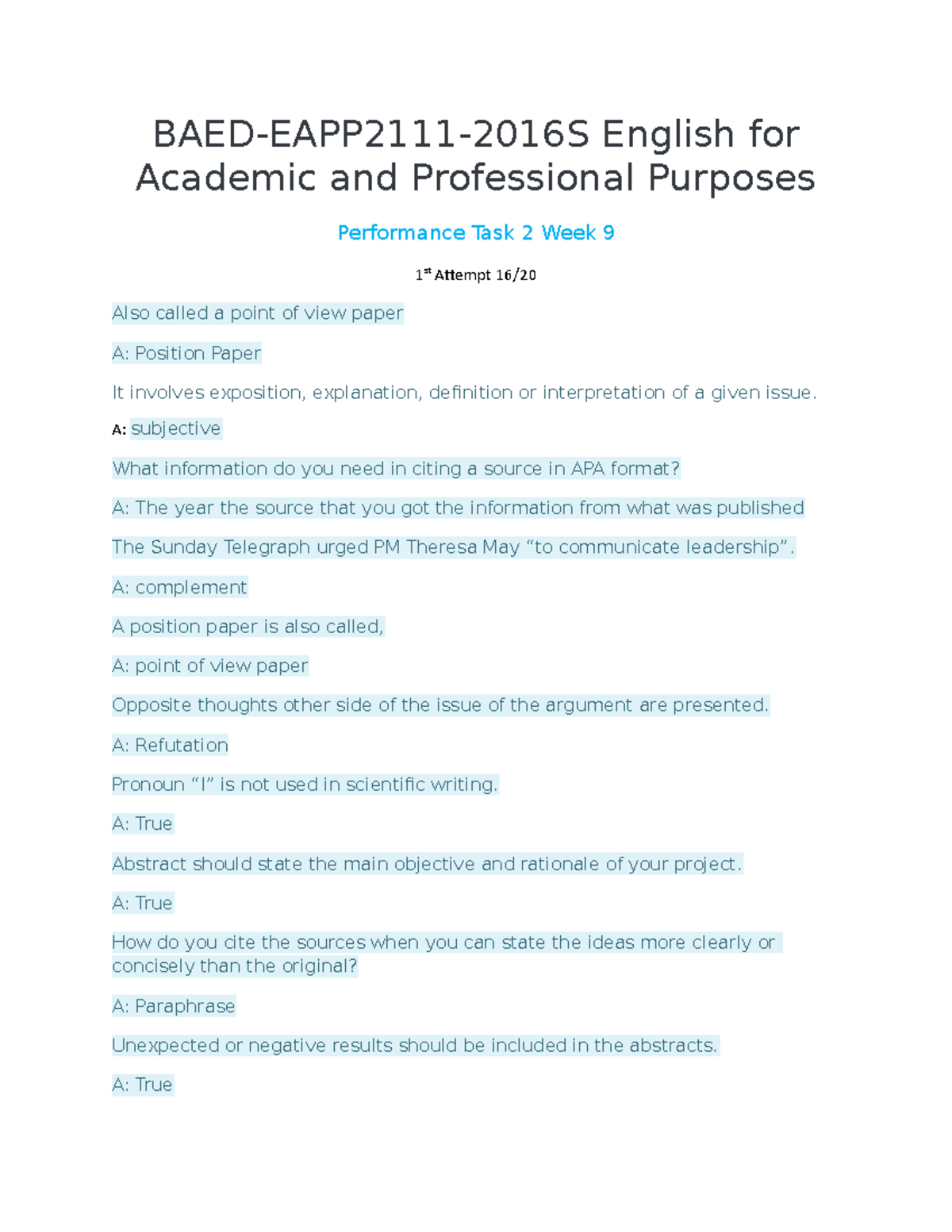 EAPP Grade 12 Week-9 [60% legit] - BAED-EAPP2111-2016S English for ...