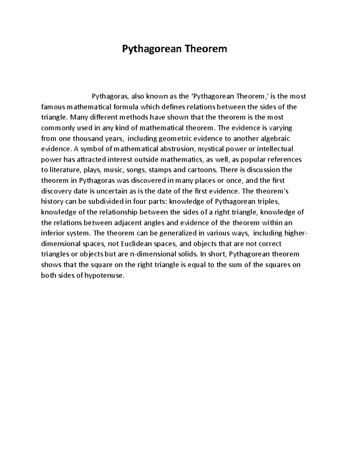 Pythagorean Theorem Lecture&Notes (121) - Pythagorean Theorem ...