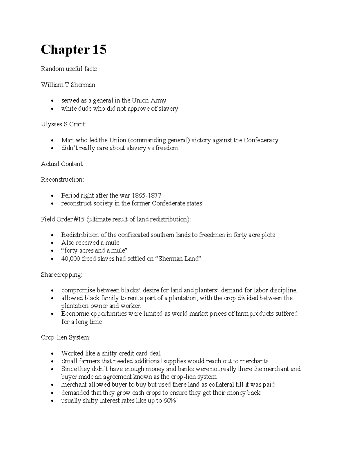 Chapter 15 - Lecture 15 notes - Chapter 15 Random useful facts: William ...