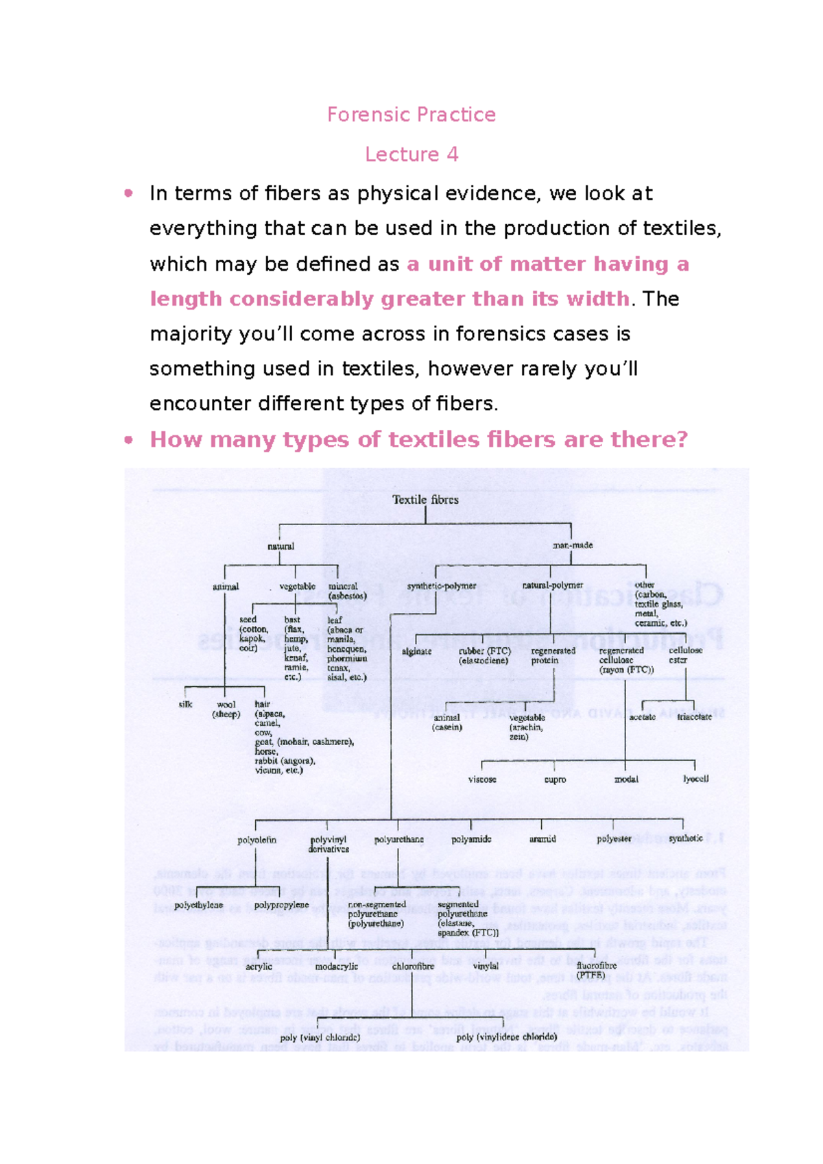 Forensic Practice - Fibers Lecture - FZ2236 - UCLAN - Studocu