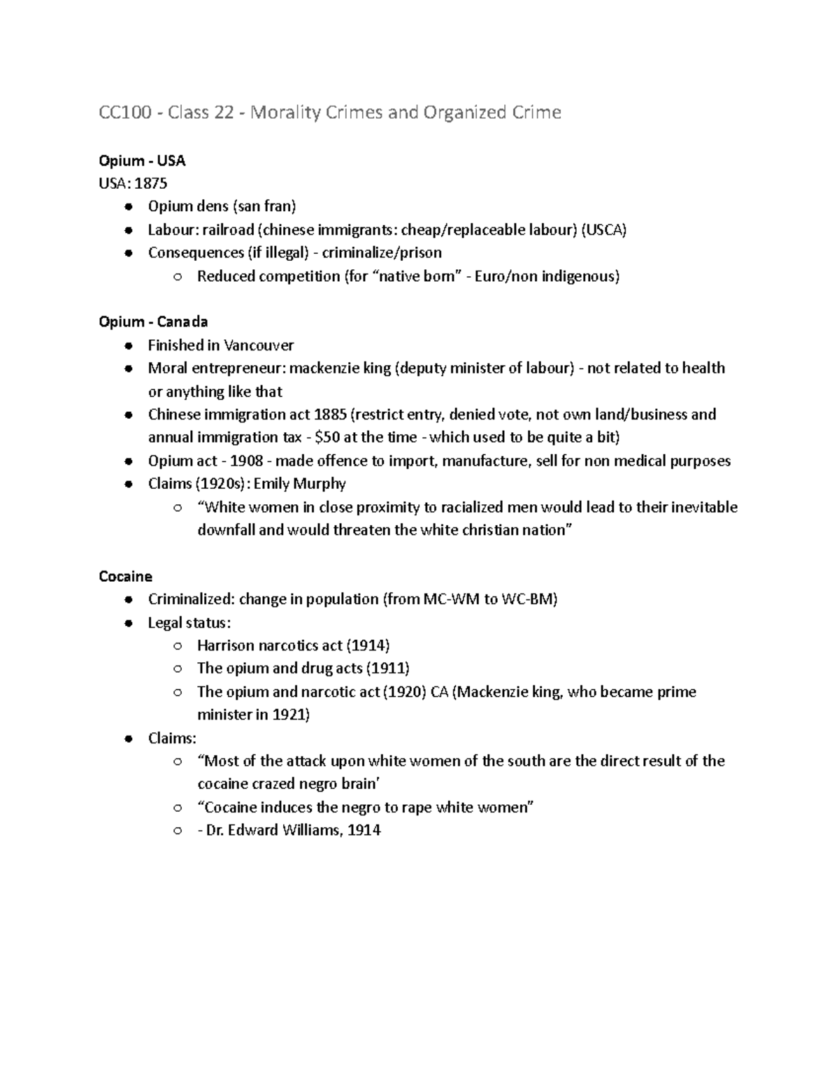 CC100 - Class 22 - Morality Crimes and Organized Crime - Edward ...