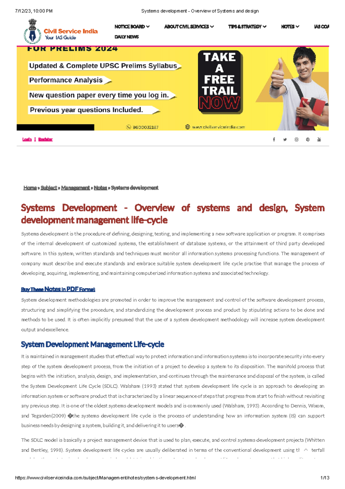 Systems development - Overview of Systems and design - Home » Subject ...