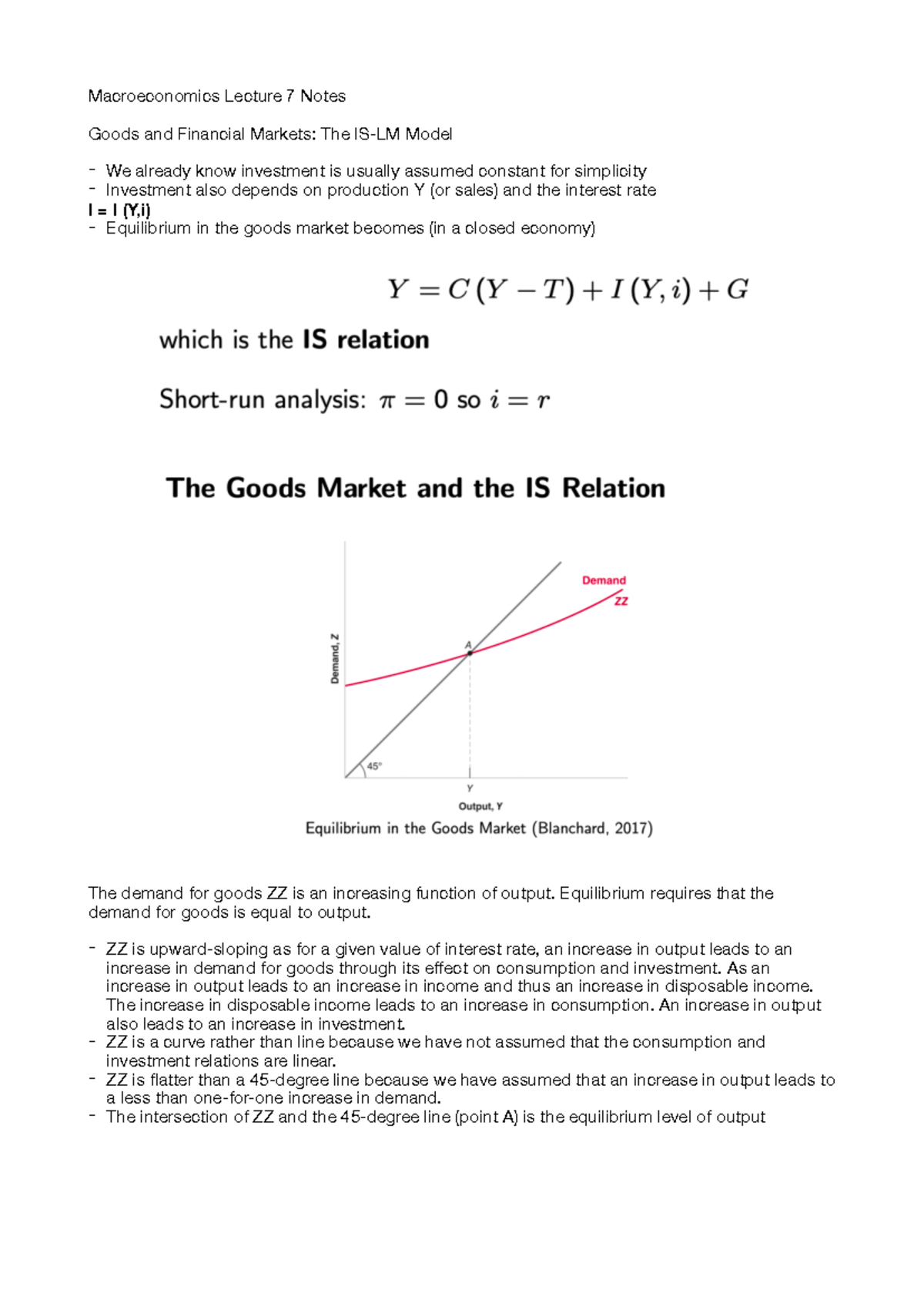 Macroeconomics Lecture 7 Notes pdf - Macroeconomics Lecture 7 Notes ...