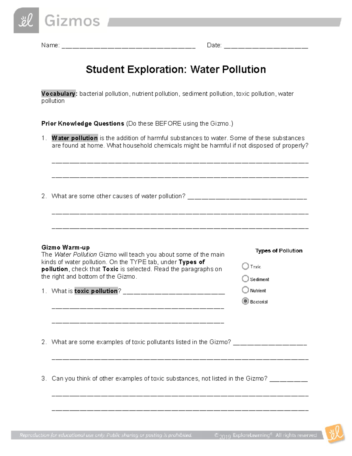 Water Pollution - student guide - Name ...