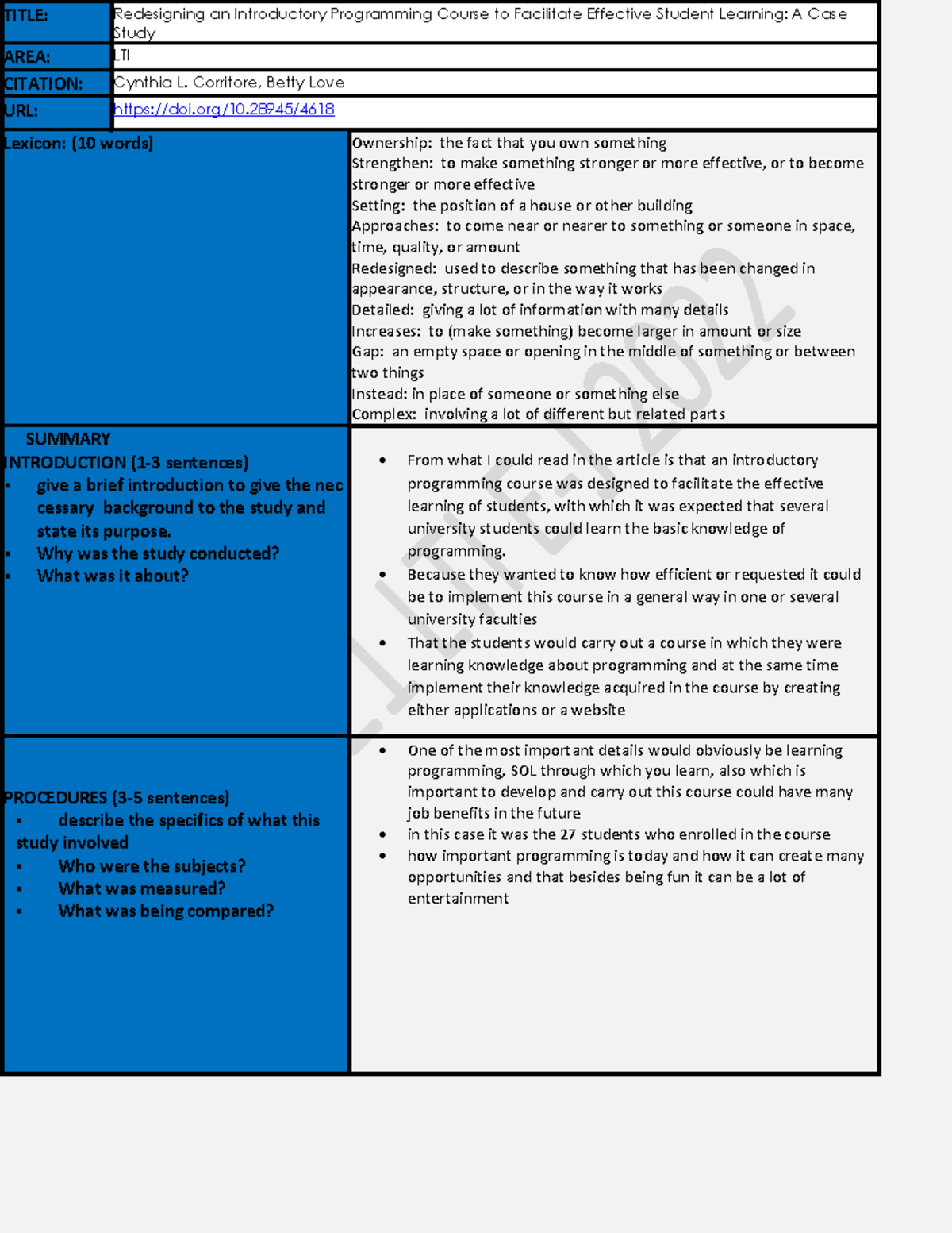 Comp.textos tecnicos en ingles ev3 - TITLE: Redesigning an Introductory ...