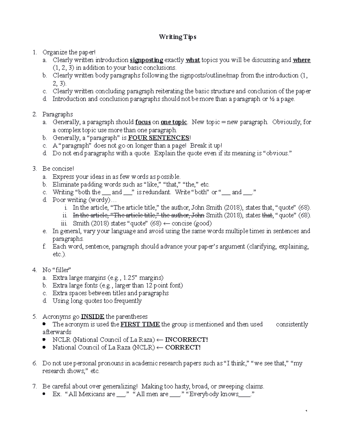 Political+Science+-+Writing+Tips - Writing Tips Organize the paper! a ...