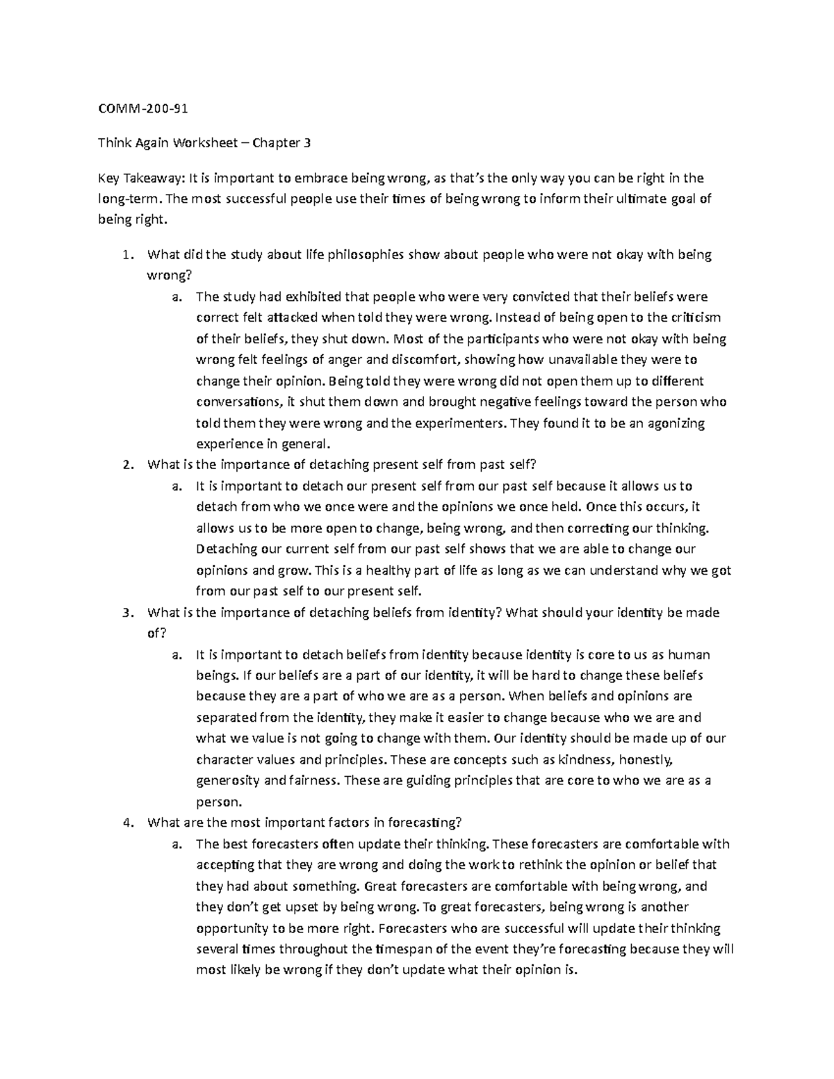 Think Again Chapter 3 wksht - COMM-200- Think Again Worksheet – Chapter ...