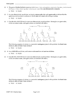 Quiz07 - In-class quiz - Participants: (1) 1. Consider the following ...