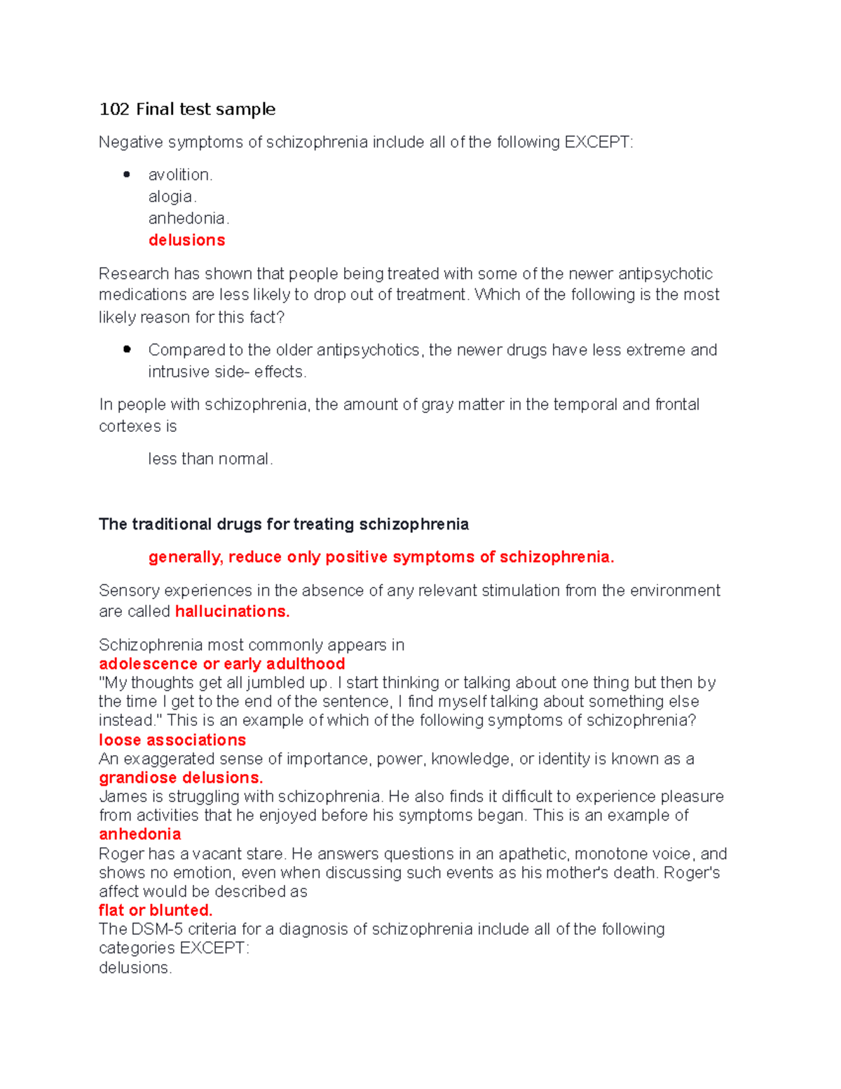 102 Final test sample - 102 Final test sample Negative symptoms of ...