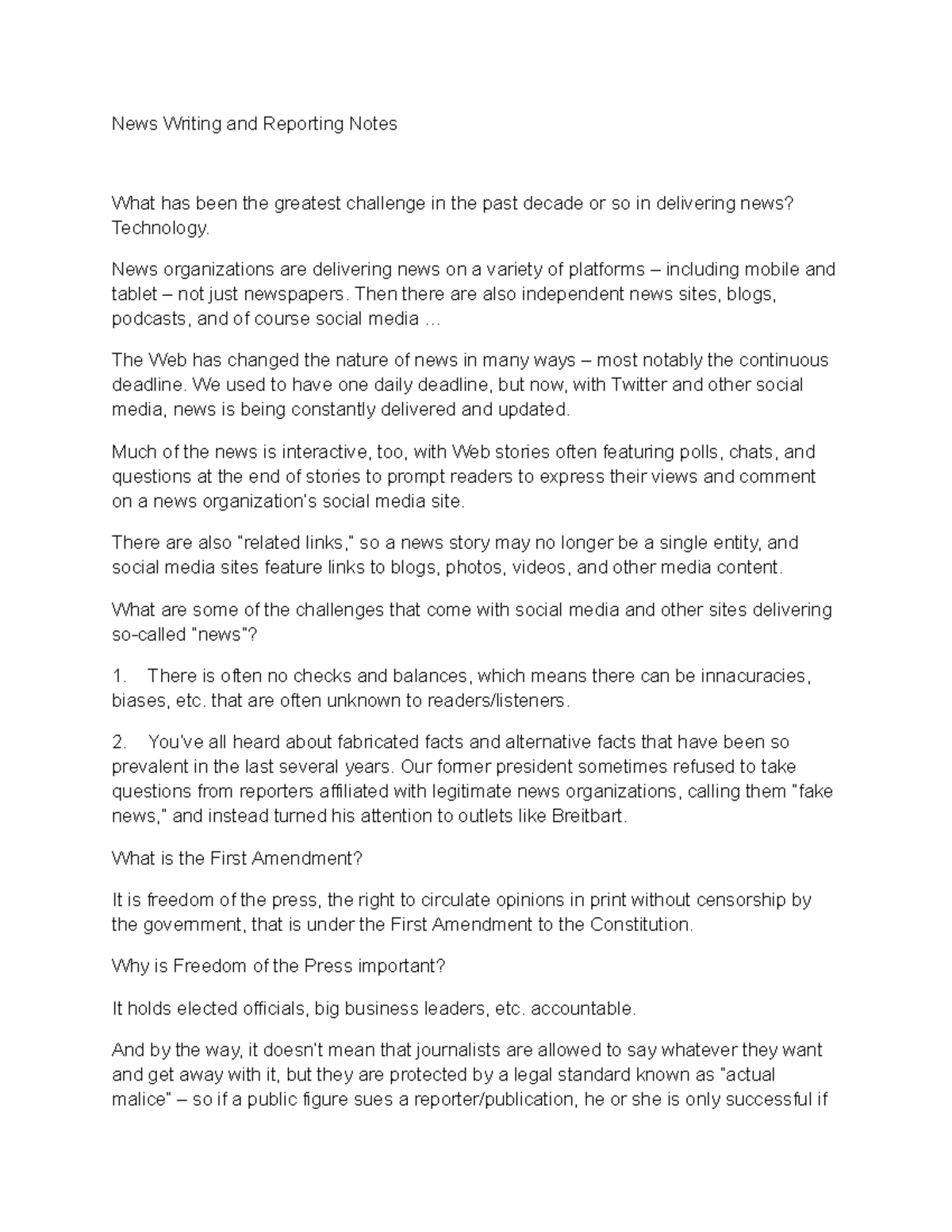 COM CO 201 Notes - Juliette Pennington - News Writing and Reporting ...