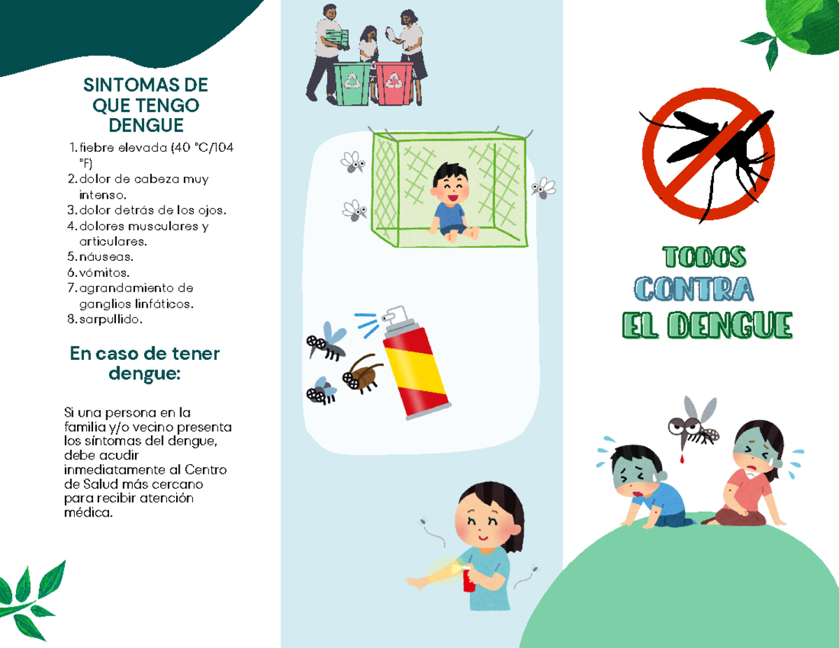 Tríptico informativo del dengue - contracontra todos todos el dengue el ...
