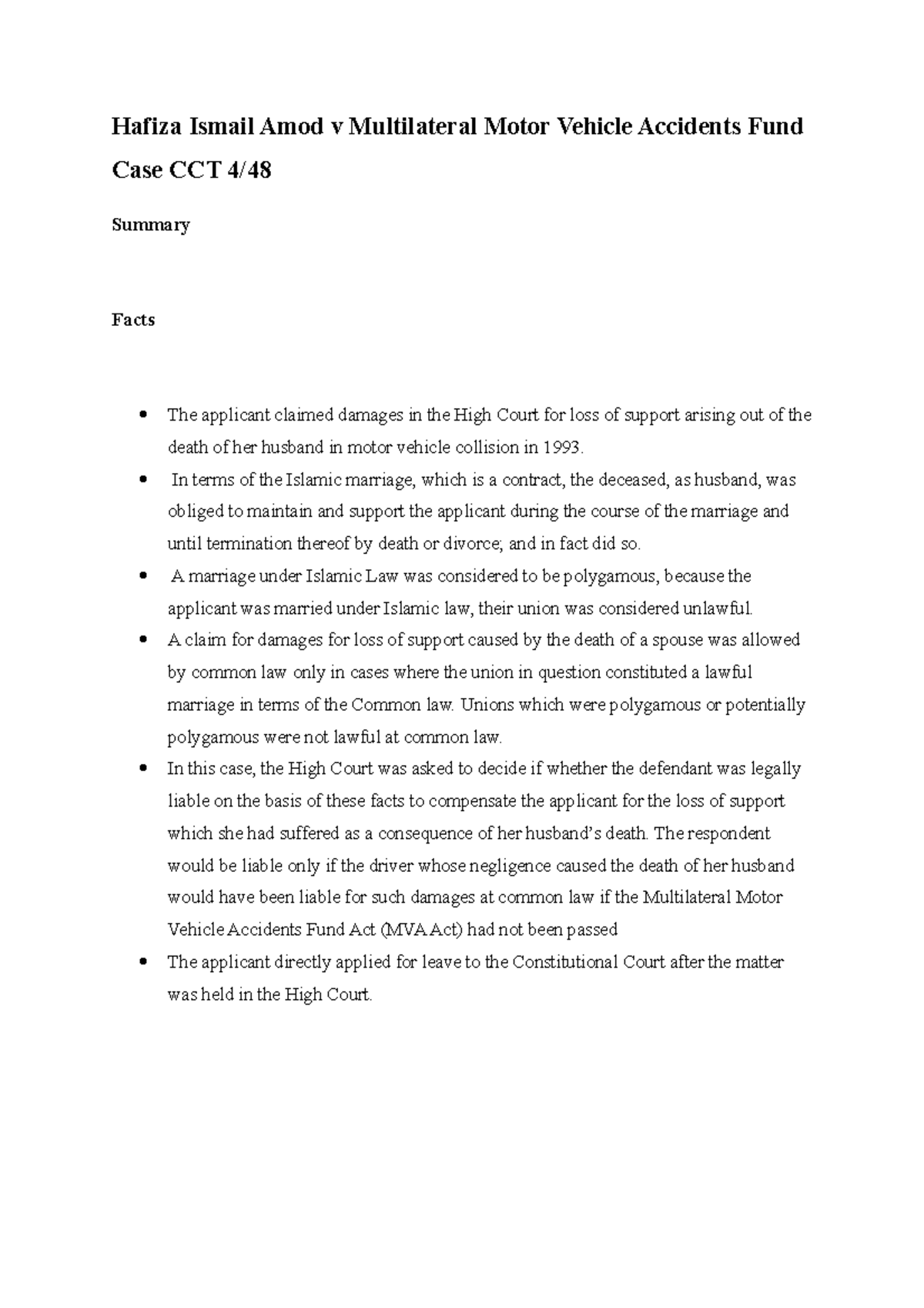 T17 Hafiza Ismail Amod v Multilateral Motor Vehicle Accidents Fund Case ...