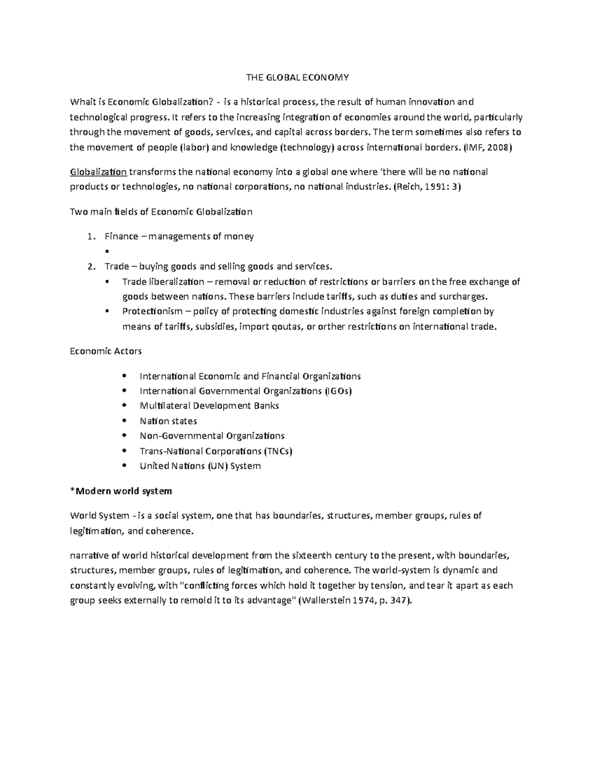 THE Global Economy - for contemporary world - Information Technology ...