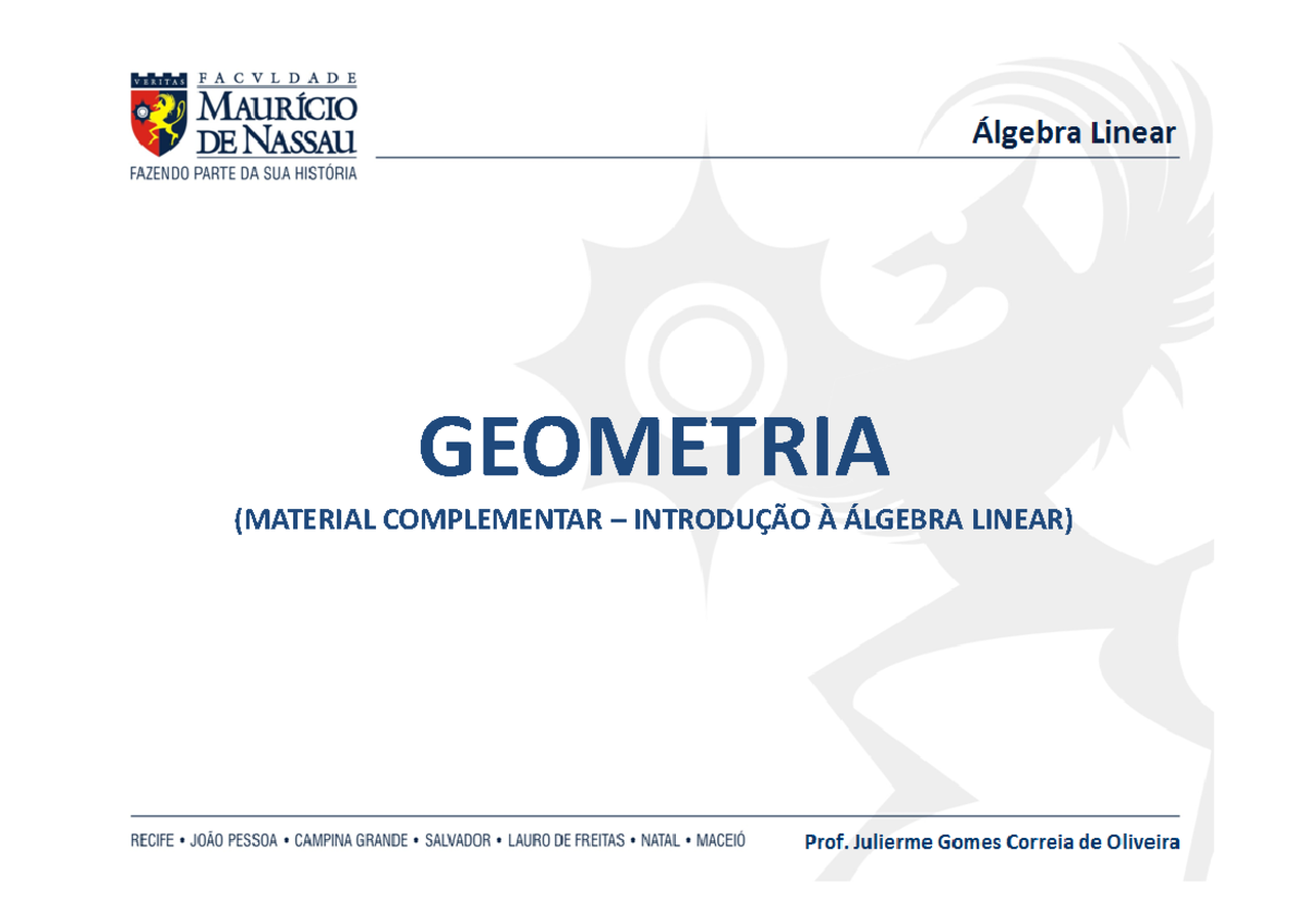 Aulas de Geometria (material complementar) - 2011 2 - GEOMETRIA ...